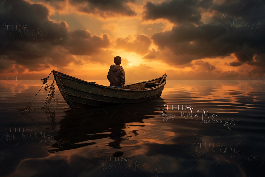 Adrift Digital Backdrop, Boat, Smooth Water Sailing, Water, Lake ...