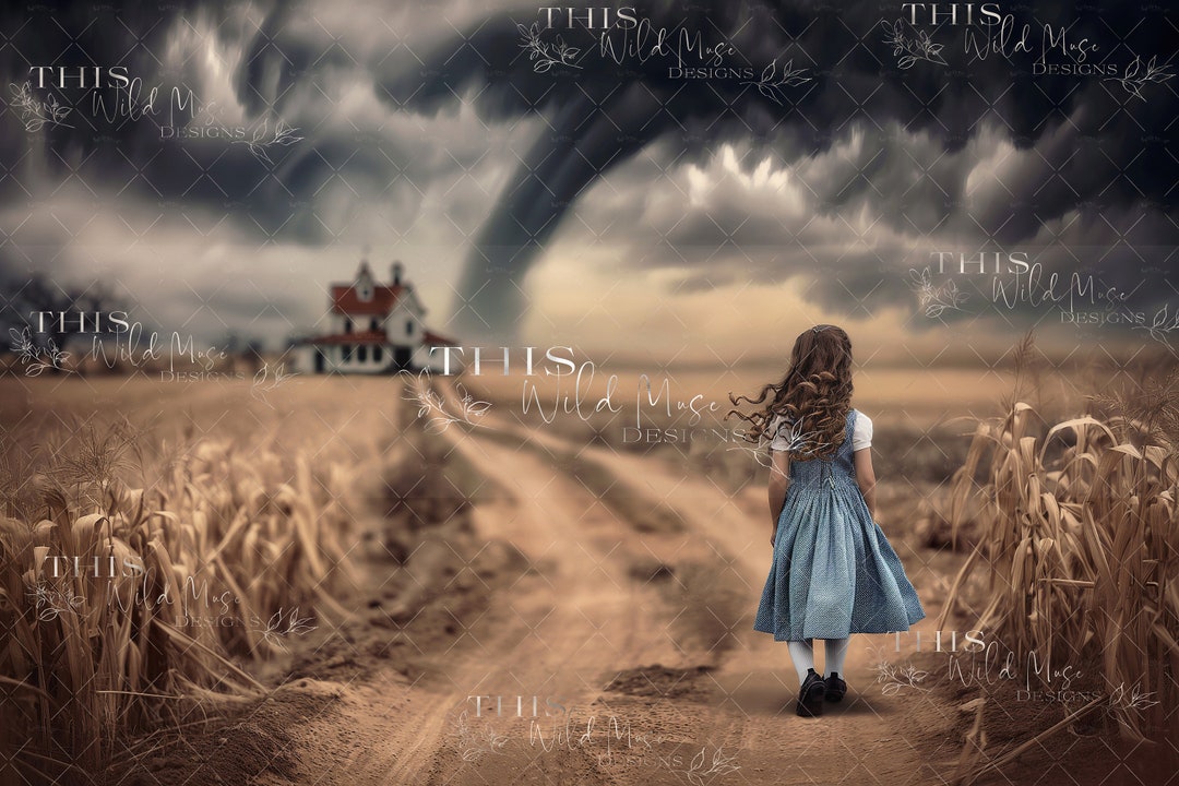 Wizard of Oz Digital Backdrop, Kansas Tornado, Wizard of Oz Digital ...