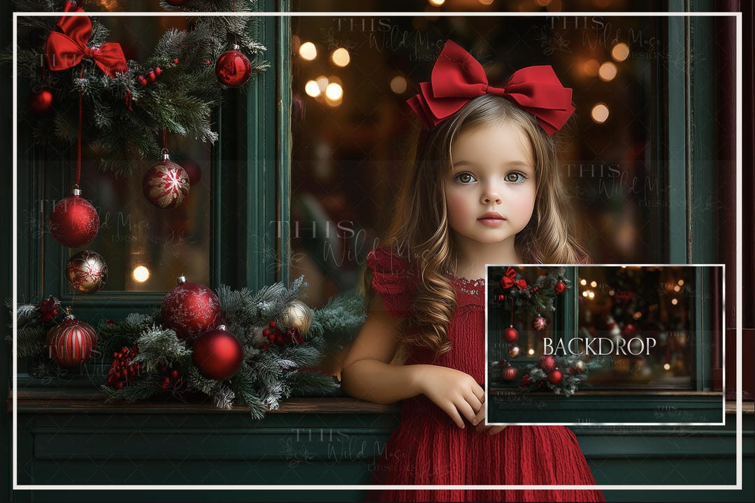 Christmas Digital Backdrop, Holiday Portrait, Festive Christmas ...