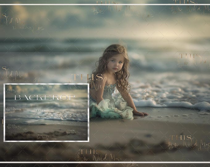 Beach Digital Background, Beach, Seaside Waves, Portraiture, Soft ...