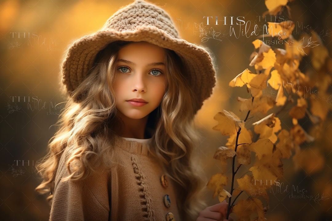 Golden Autumn Bokeh Digital Background, Fall Backdrop, Autumn Leaves ...