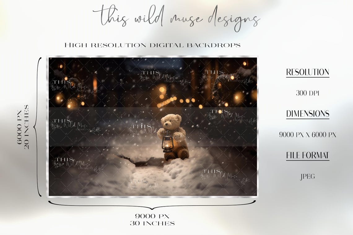 Christmas Snowy Night Digital Background for Creative Composite Images ...
