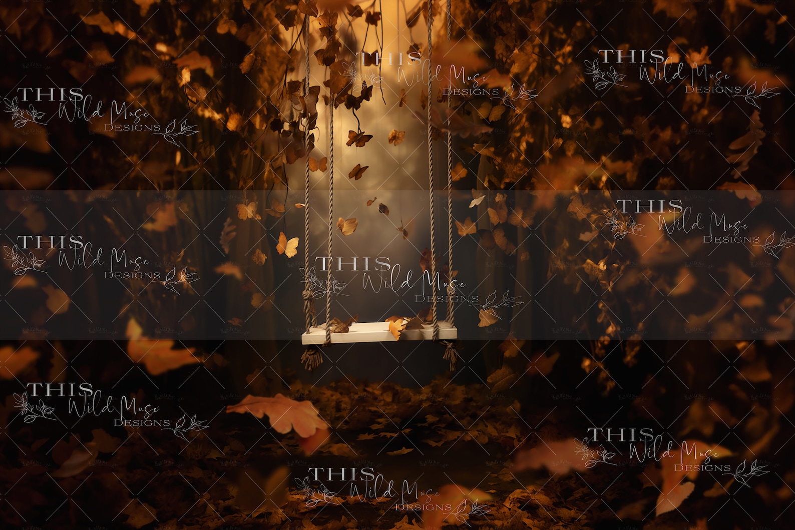 Fall Swing Digital Background, Fall Leaves, Swing, Leaves, Autumn Swing ...