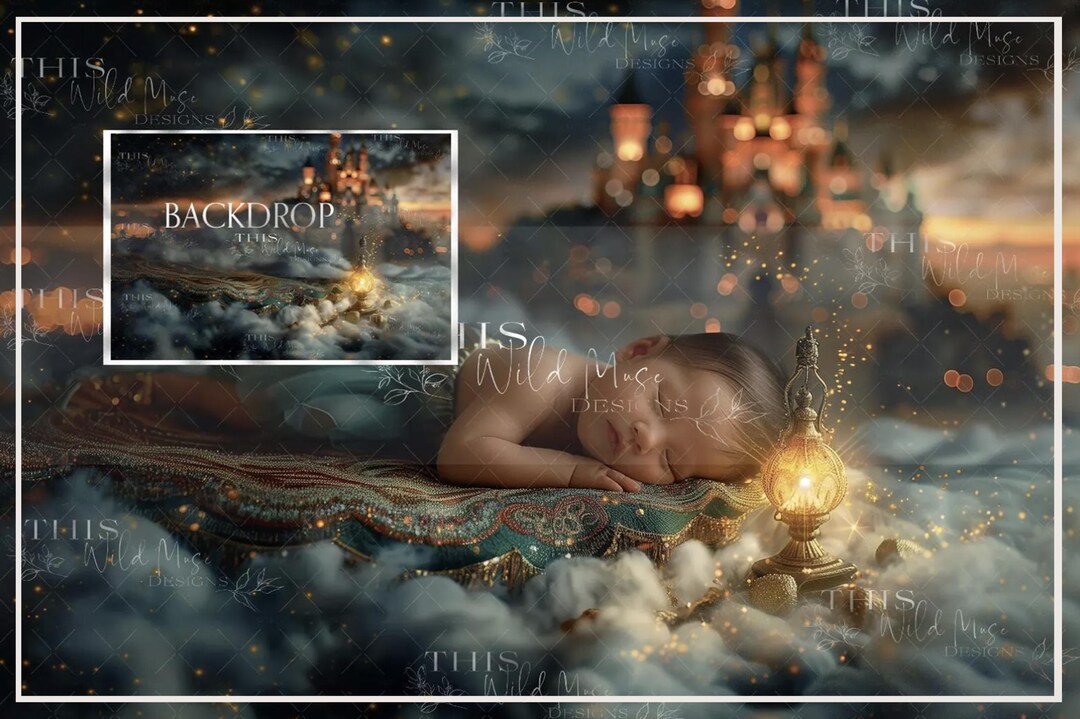Princess Dreams Digital Backdrop, Magical Lamp, Flying Carpet, Aladdin ...