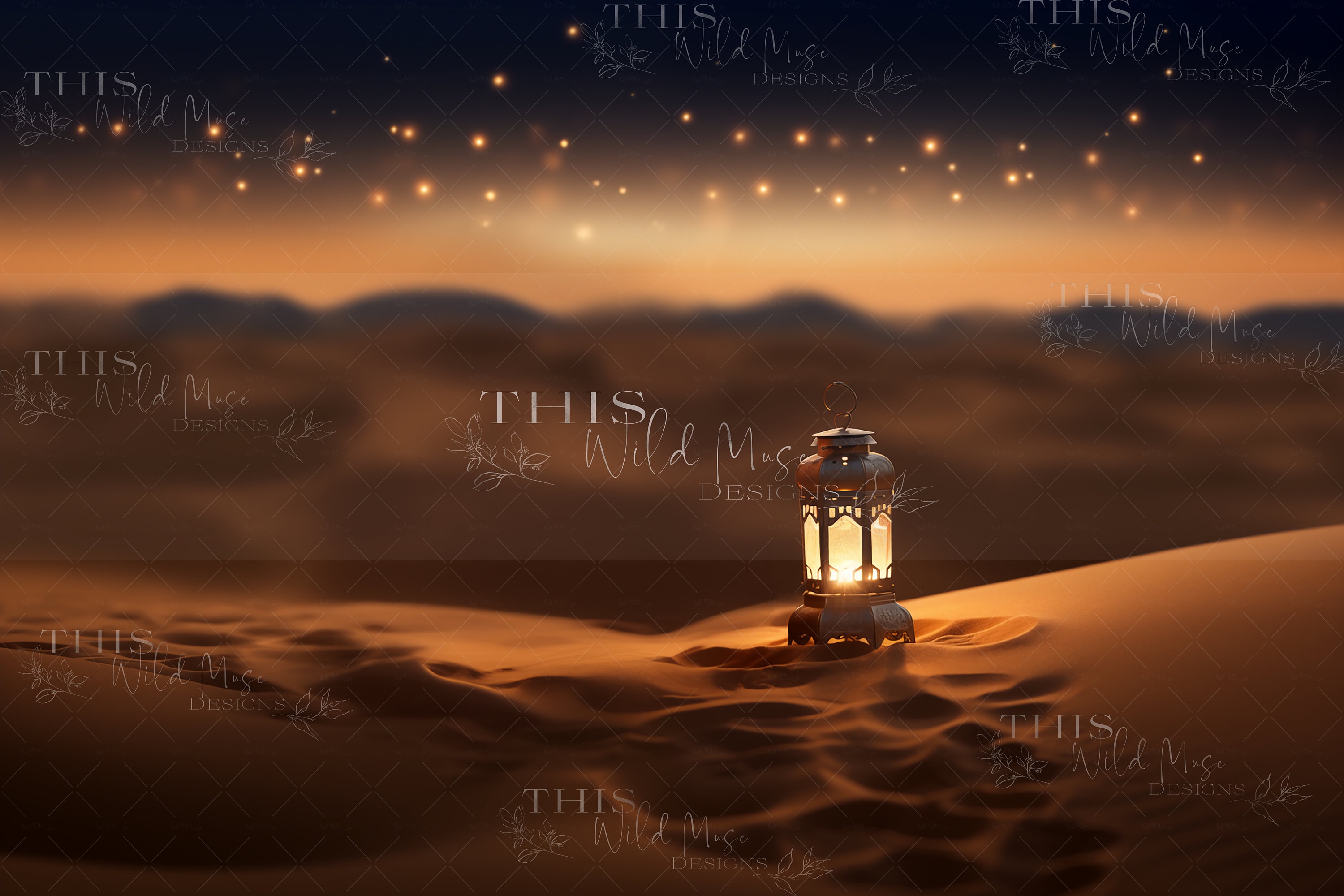 Magical Desert Digital Background, Arabian Nights, Starry Night Dusk ...