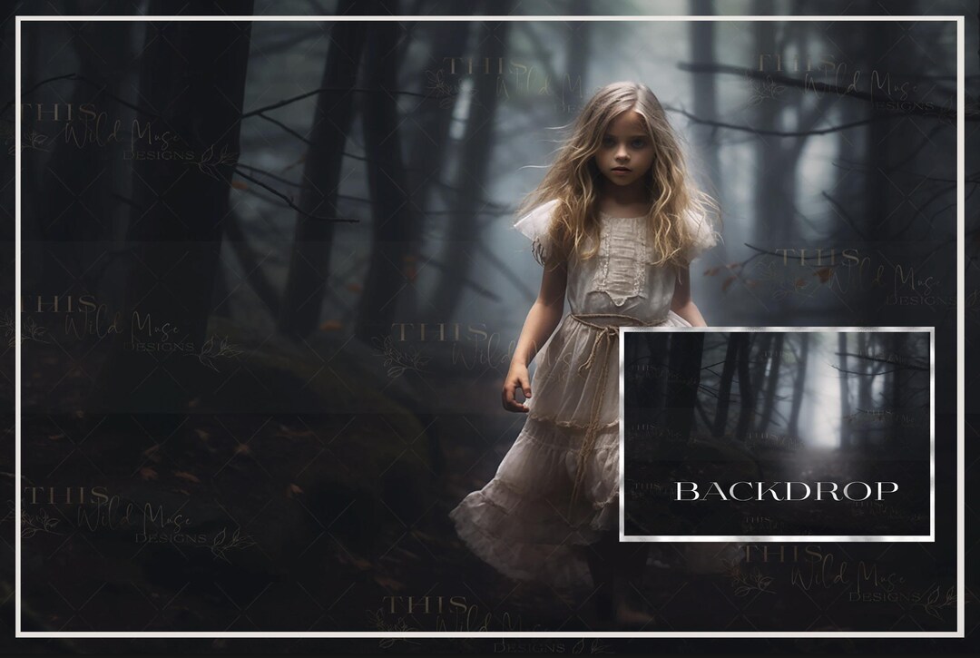 Foggy Wooded Path Digital Backdrop, Halloween, Fog, Spooky Forest ...