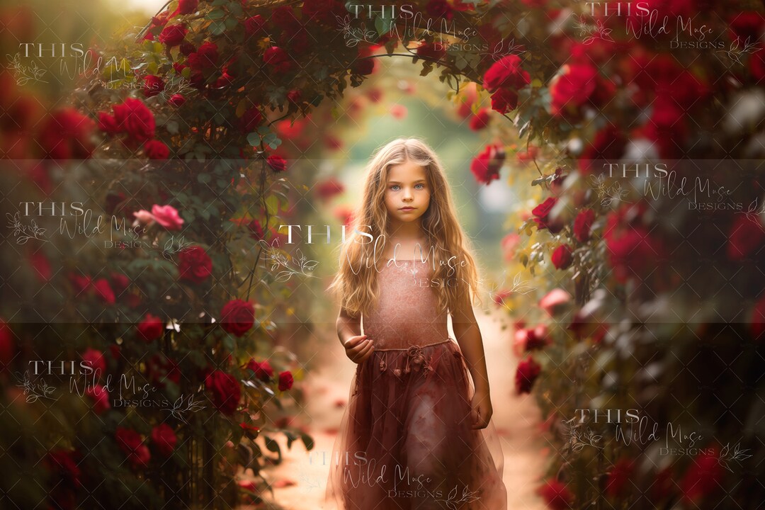 Rose Arbor Garden Digital Background, Textured Background, Portrait ...