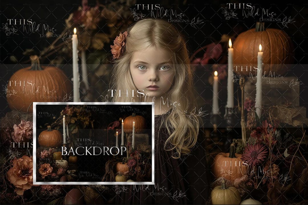 Moody Fall Studio Digital Backdrop, Autumn Studio, Portrait Studio ...