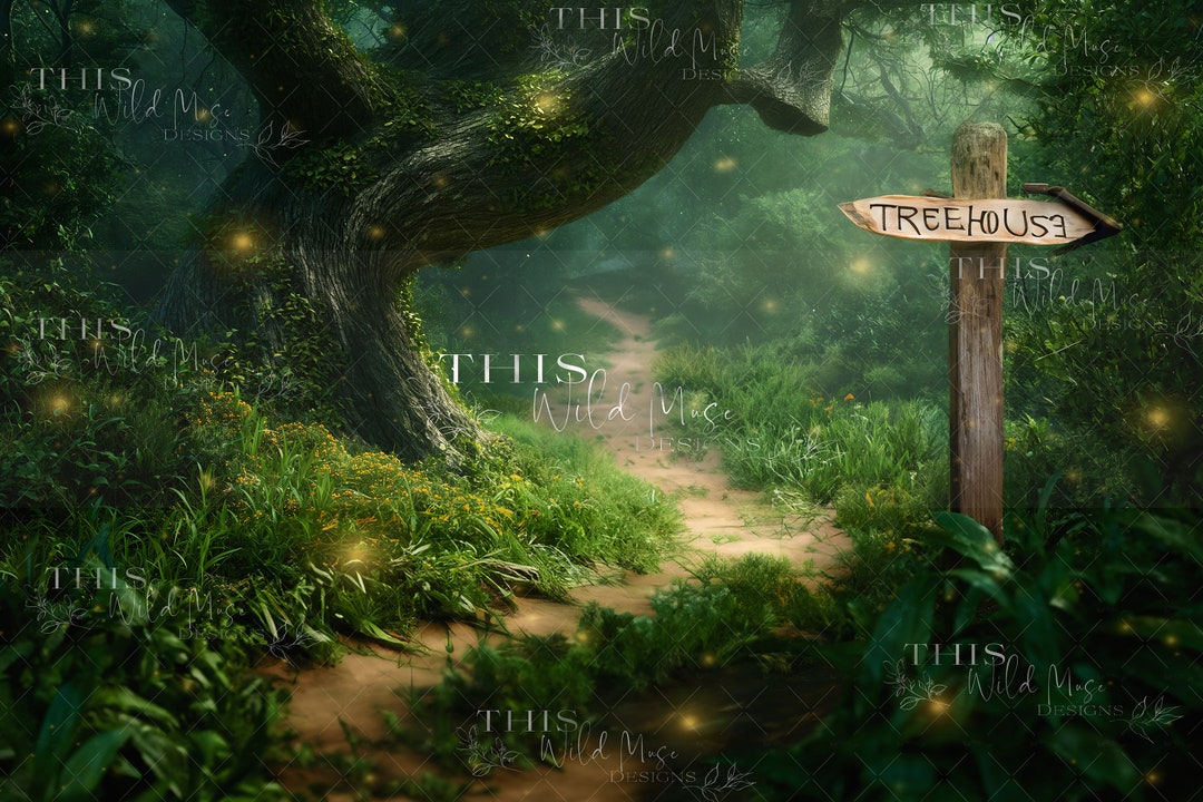 Neverland Digital Backdrop, Peter Pan, the Lost Boys Treehouse, Forest ...
