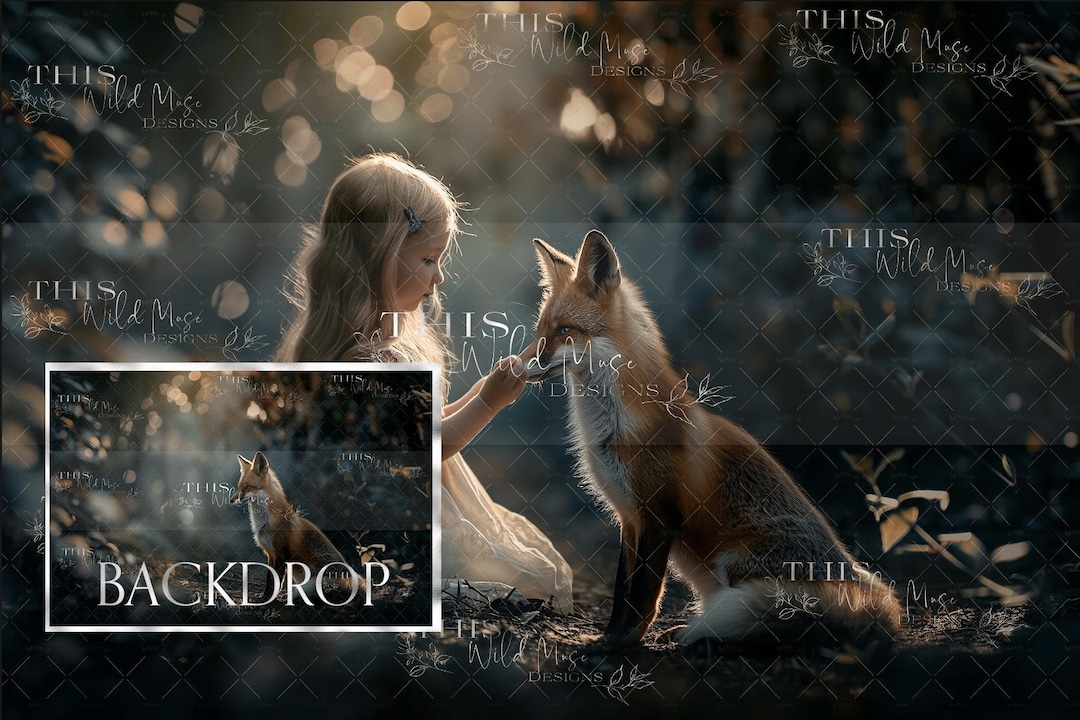 Fox Forest Digital Background, Forest, Tree Path, Fall Digital Backdrop ...