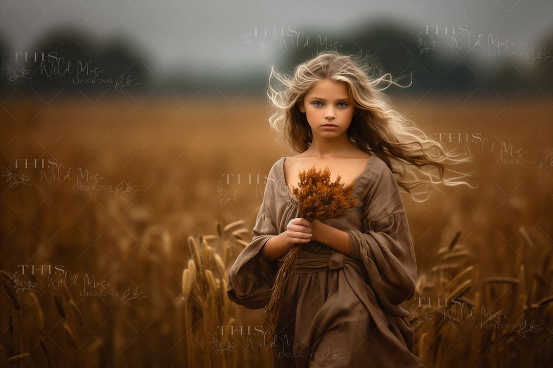 Wheat Field Digital Background, Golden Field, Summer, Fall, Muted Tones ...