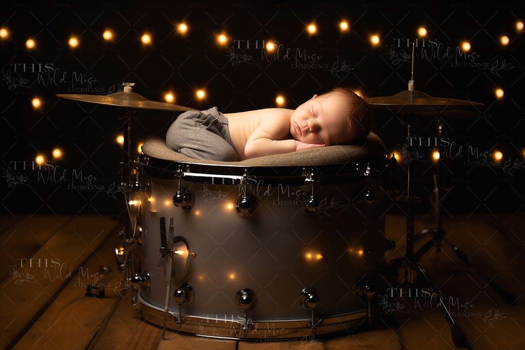 Newborn Rock Music Drum Kit Digital Background, Newborn, Drum Kit ...