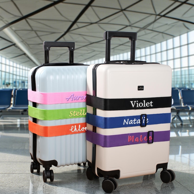 Custom Embroidered Luggage Strap: Personalized Travel Gift - Etsy
