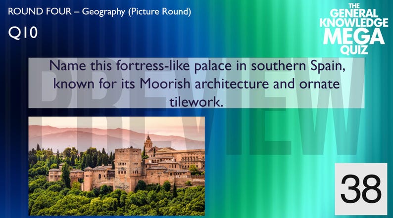 The General Knowledge Mega Quiz: Trivia Night Pub Quiz Powerpoint ...