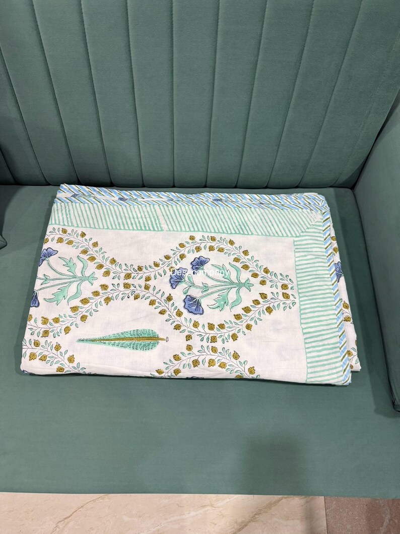 Jaipuri Hand Block Print Cotton Dohar | Reversible AC Quilt ...