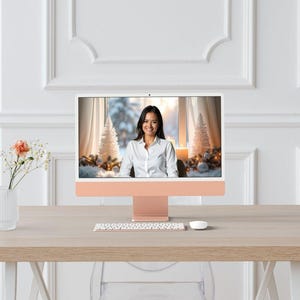Cozy Winter Window Zoom Background | Candles & Fairy Lights (digital ...