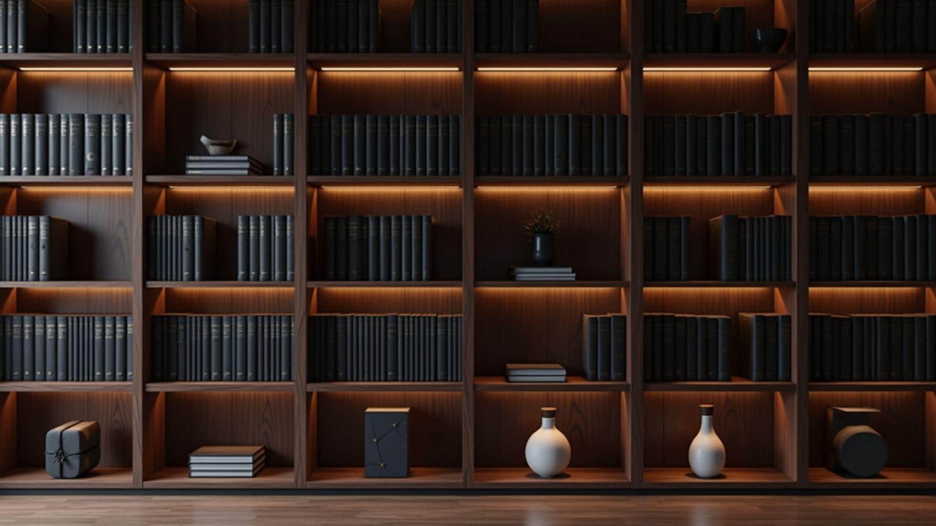 Executive Bookshelf Zoom Background | 4K Dark Luxe Office (digital ...
