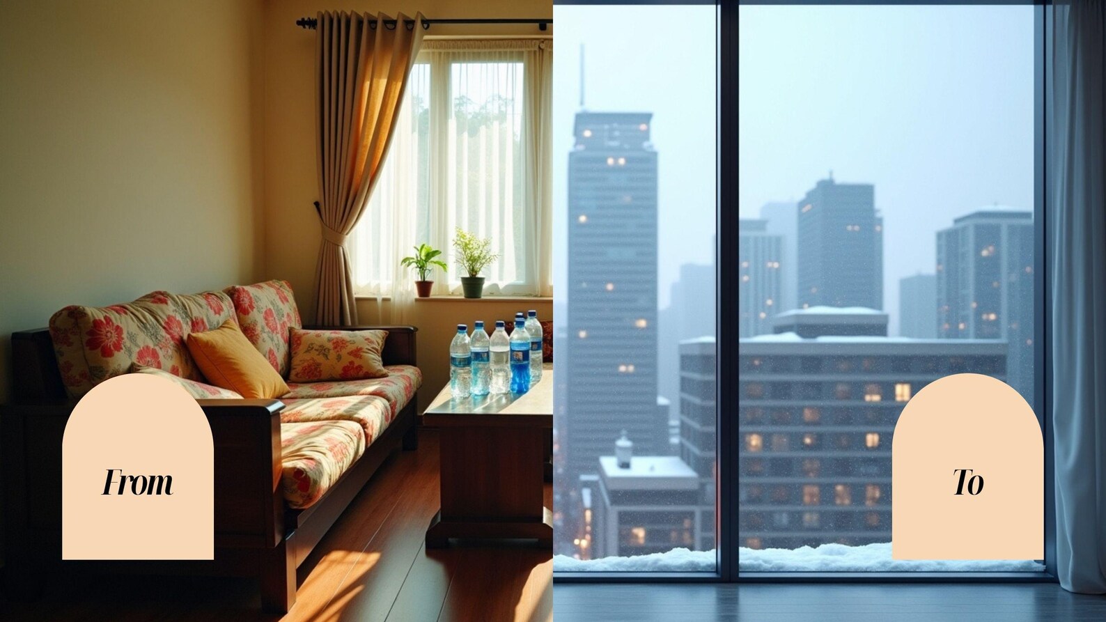 Winter City View Zoom Background | Modern Holiday Office (digital ...