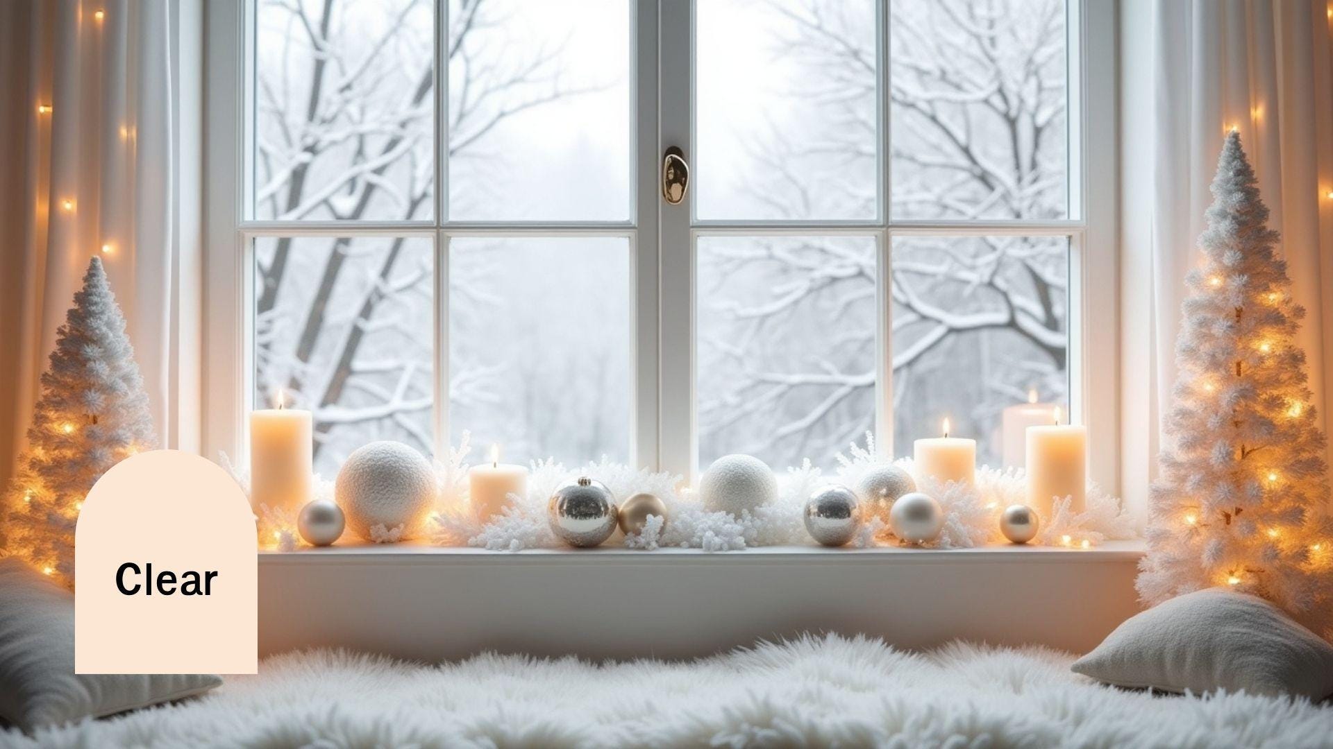 Snowy Window Zoom Background | White Christmas Scene (digital Download ...