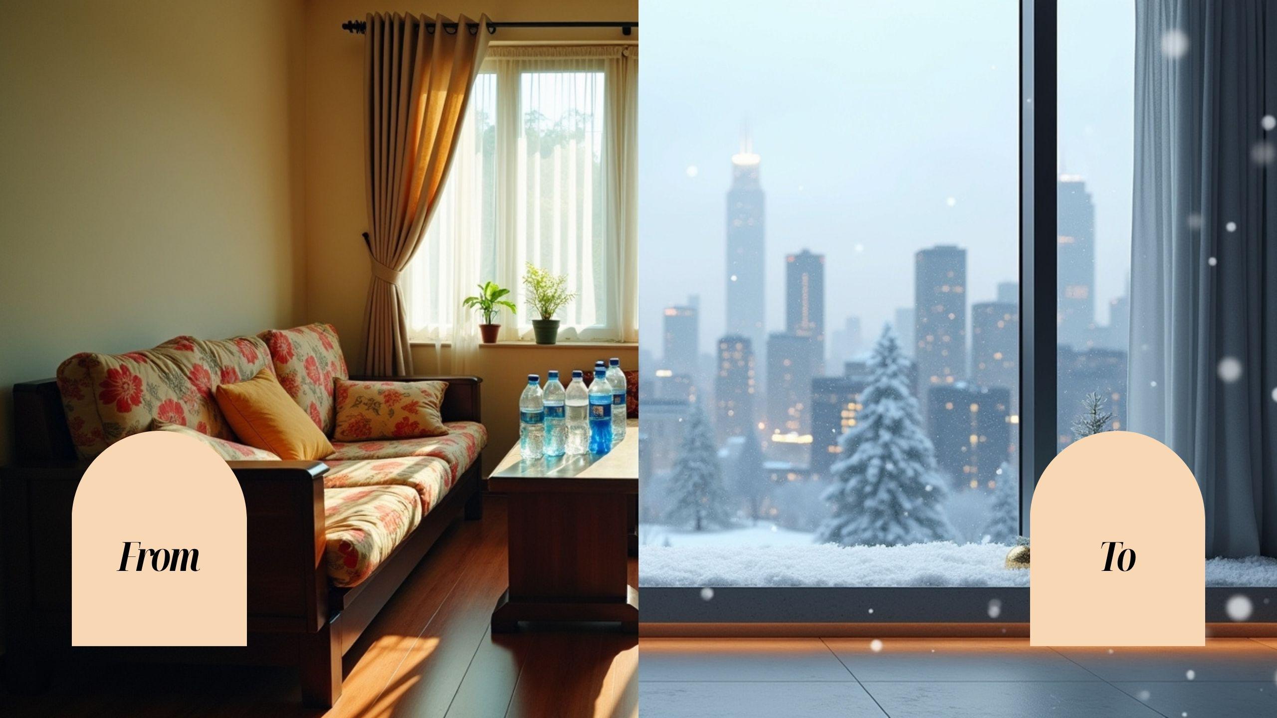 Winter City Skyline Zoom Background | Modern Christmas Office (digital ...