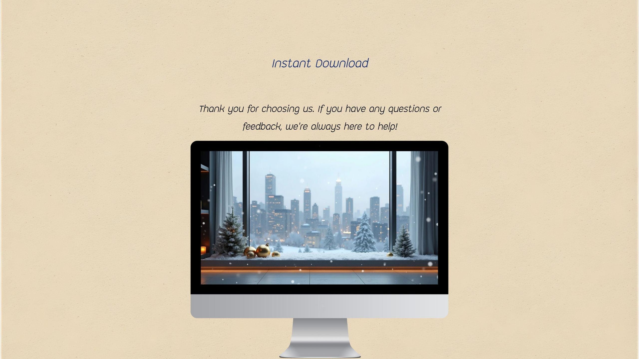 Winter City Skyline Zoom Background | Modern Christmas Office (digital ...