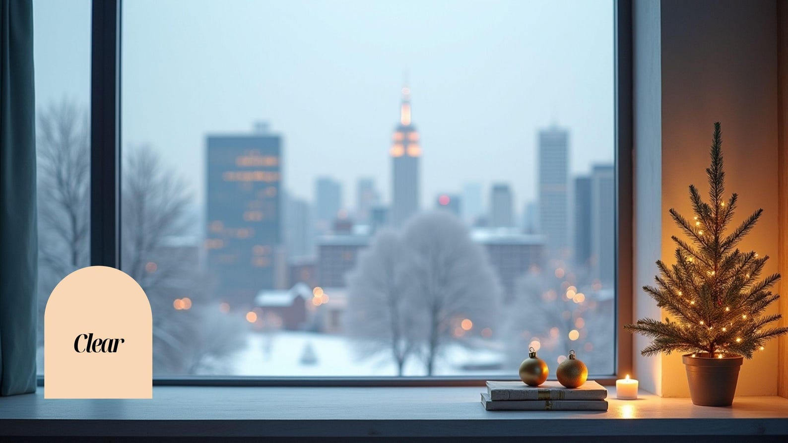 Luxury Winter Office Zoom Background | Snowy City Skyline | Modern ...
