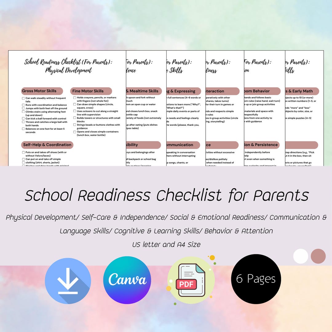 School Readiness Checklist: Preschool & Kindergarten Prep Guide ...