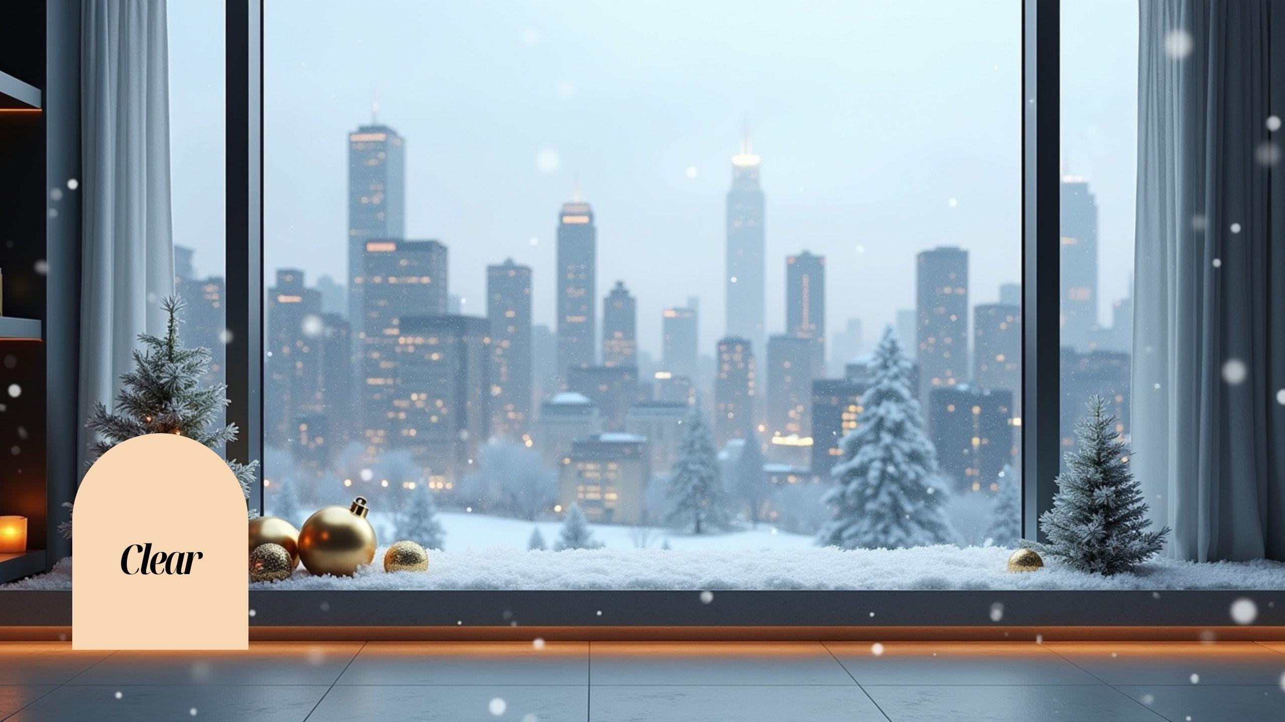 Winter City Skyline Zoom Background | Modern Christmas Office (digital ...