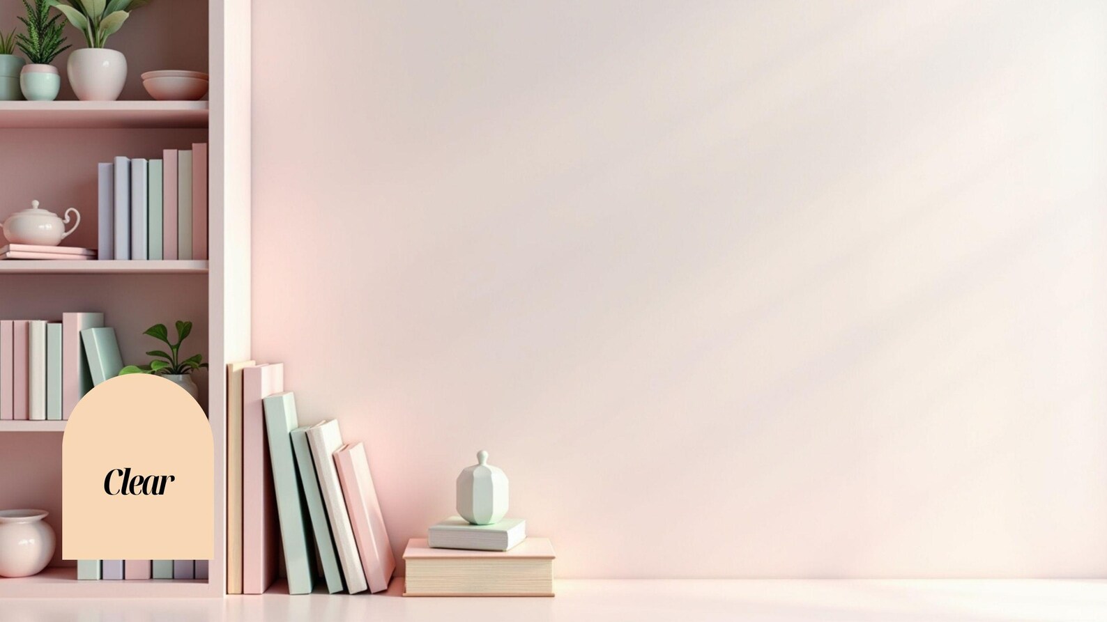 Pastel Bookshelf Zoom Background | Cozy Virtual Office (4K Digital ...