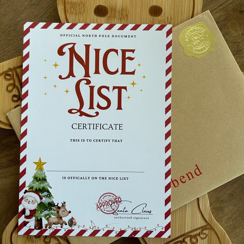Christmas Belgian Milk Chocolate Lolly and Nice List Certificate ...