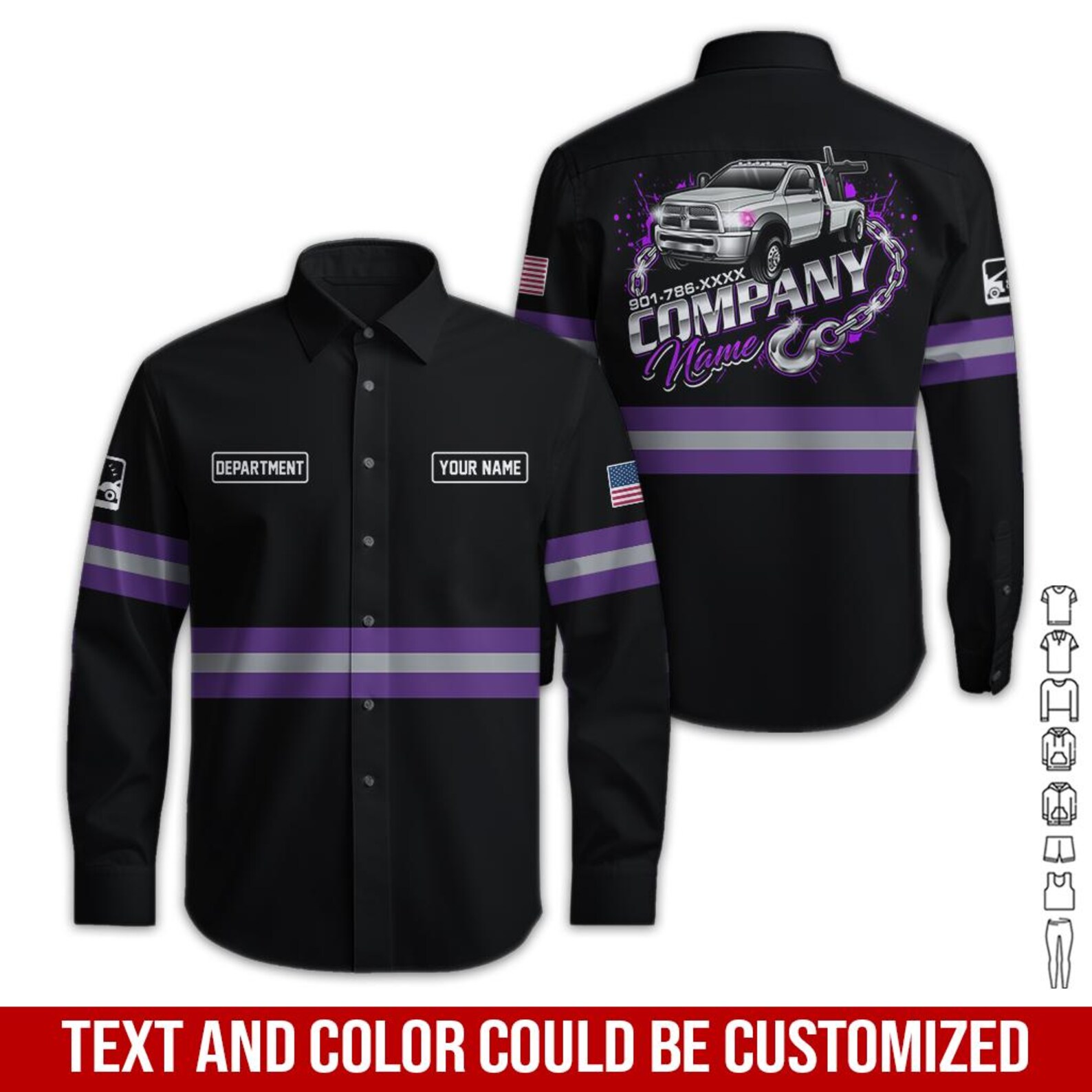 Custom Tow Truck Work Shirt: Non - Reflective Safety Uniform - Etsy