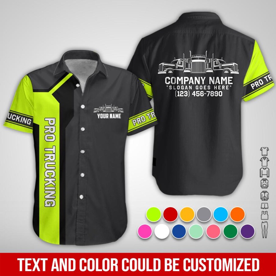 Semi Truck Driver Work Uniform | Personalized Name, Phone & Company ...