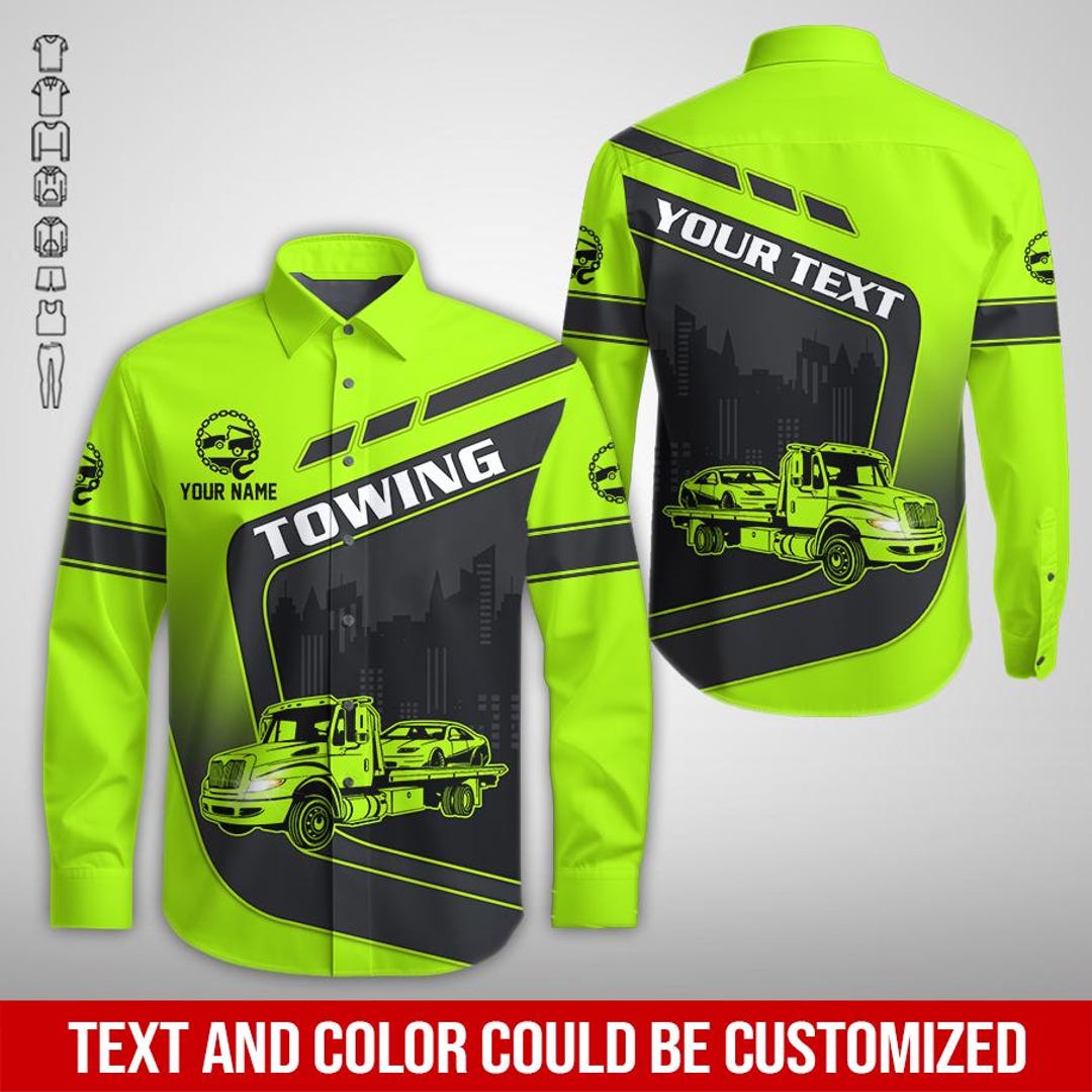 Custom Tow Truck Work Shirt: Personalized Roadside Assistance Uniform ...