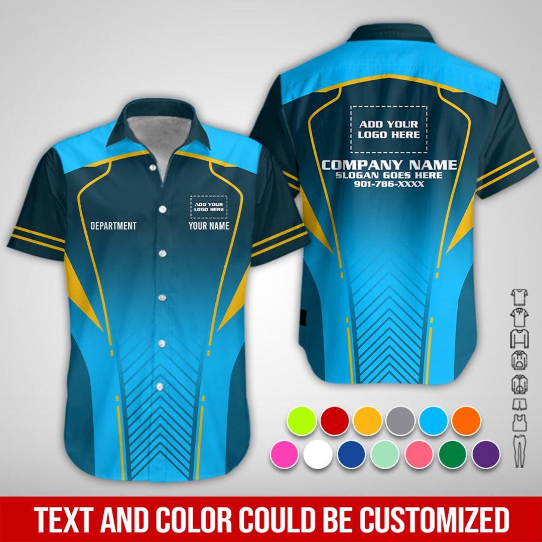Custom Work Shirt Uniform Personalized Logo Name Professional Staff ...