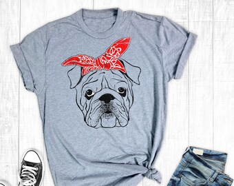 Bulldog t shirt | Etsy
