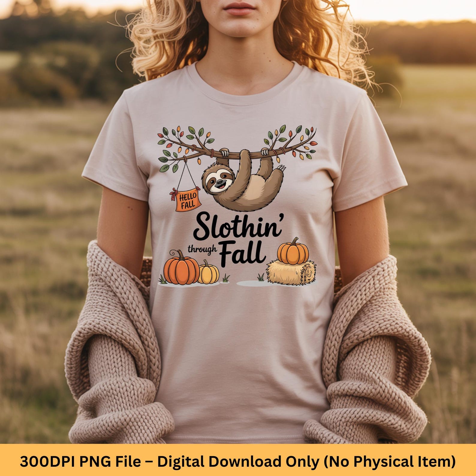 Slothin' Through Fall PNG, Cute Autumn Sloth Clipart, Hello Fall ...