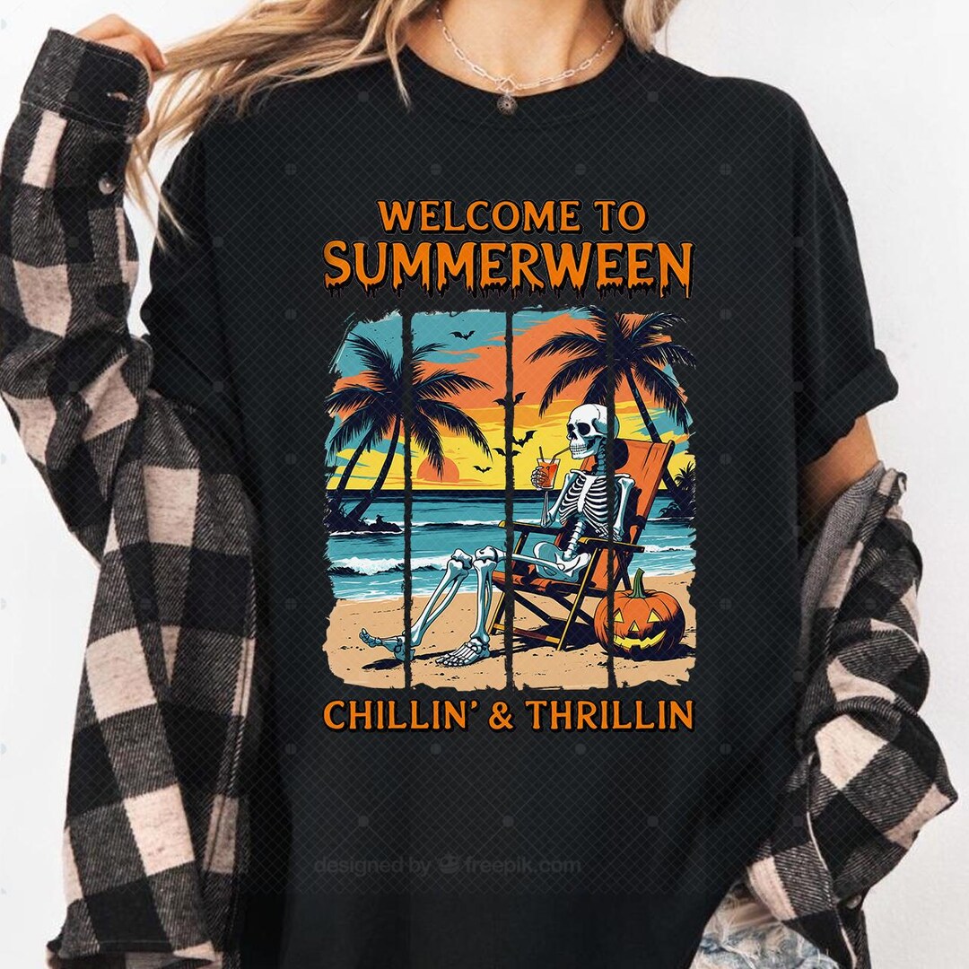 Welcome to Summerween PNG, Chillin’s & Thrillin Png, Skeleton ...