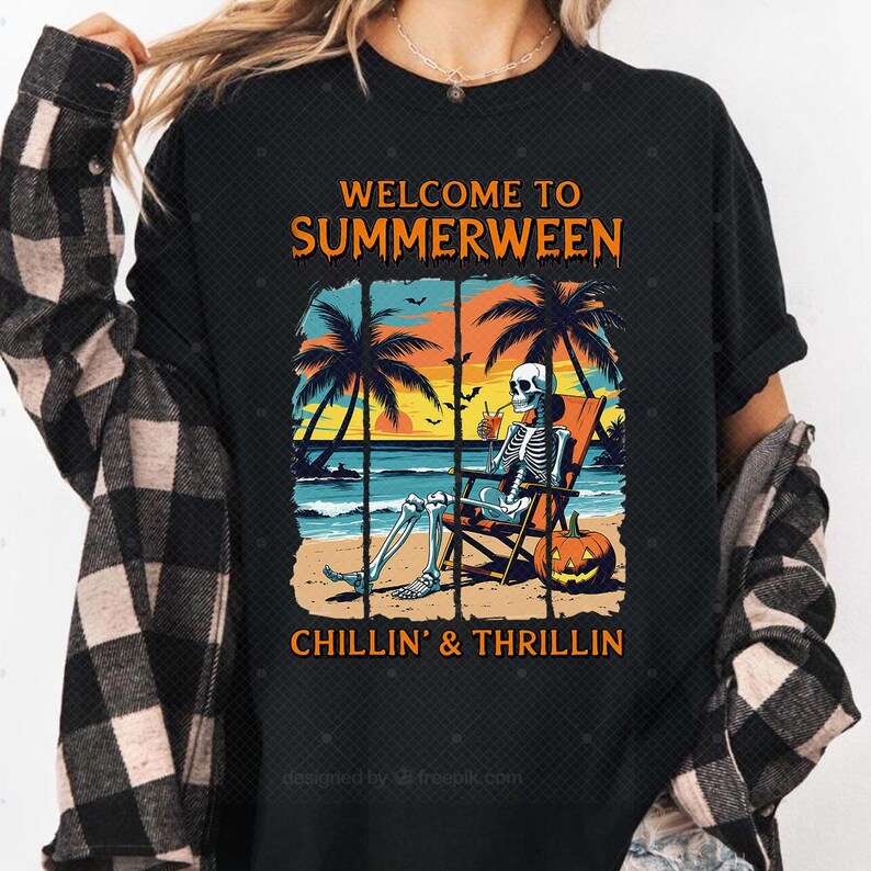 Welcome to Summerween PNG, Chillin’s & Thrillin Png, Skeleton ...