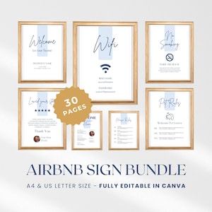 Editable Airbnb Welcome Sign Bundle, (digital Download) Canva Edit - Etsy