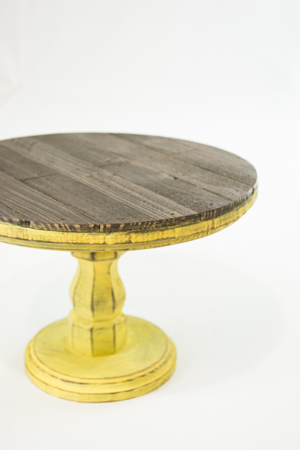 Distressed Yellow Wood Cake Stand Rustic Cupcake Holder Party | Etsy