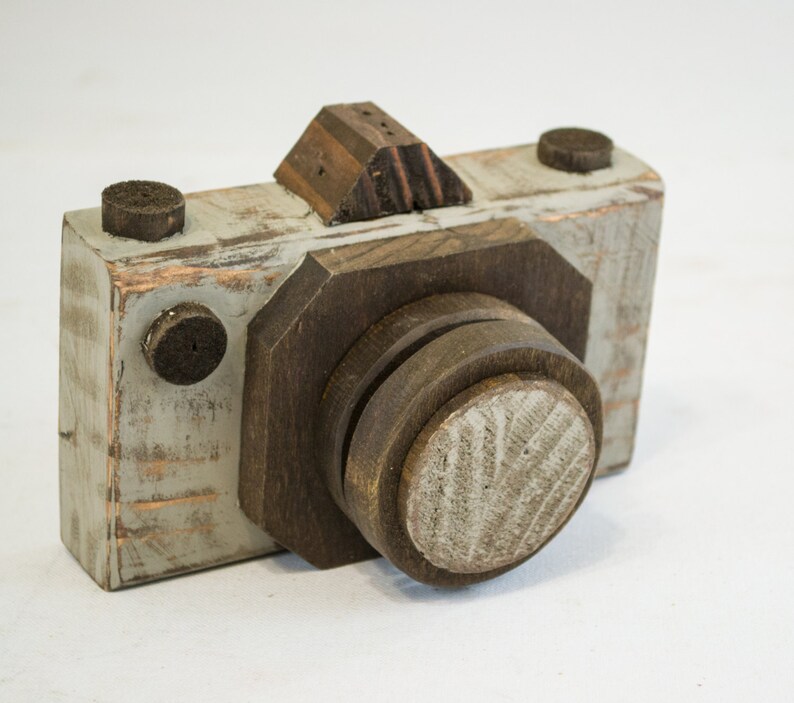 Vintage Camera Distressed Gray Wood Camera Rustic Home Decor | Etsy
