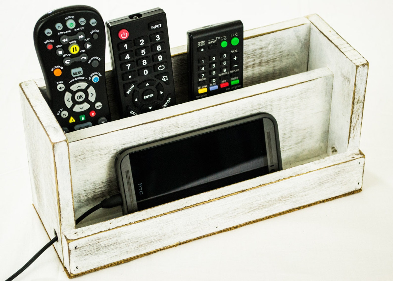 Wood Charging Station Organizer Remote Control Holder - Etsy