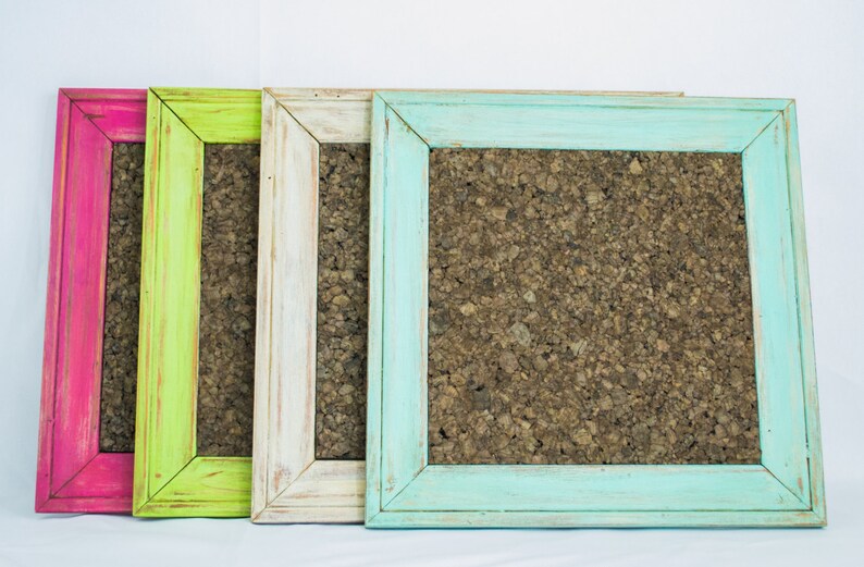 Distressed White Bulletin Board 12x12 Rustic Cork Board Home - Etsy