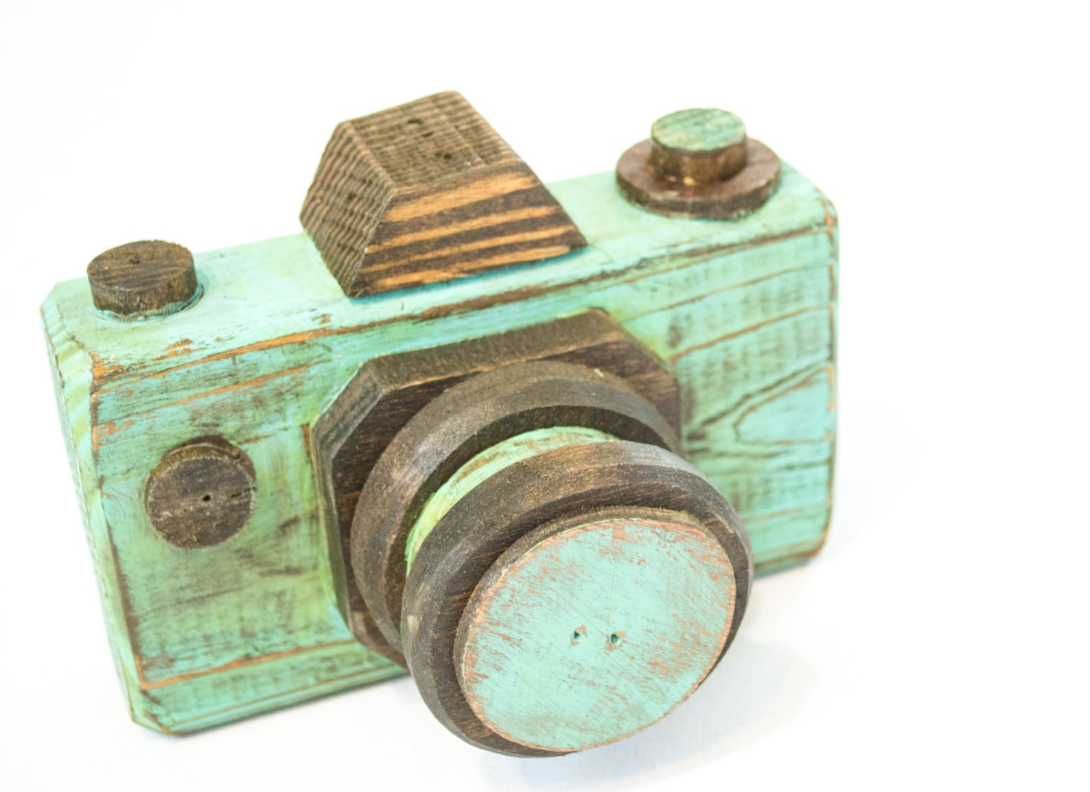 Vintage Camera Distressed Teal Wood Camera Rustic Home Decor - Etsy