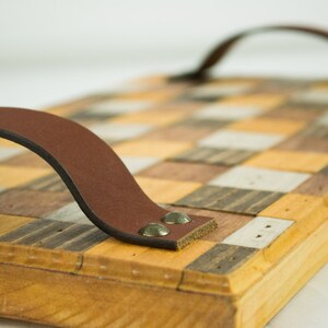 Checker Pattern Wooden Serving Tray Rustic Kitchen and Dining - Etsy