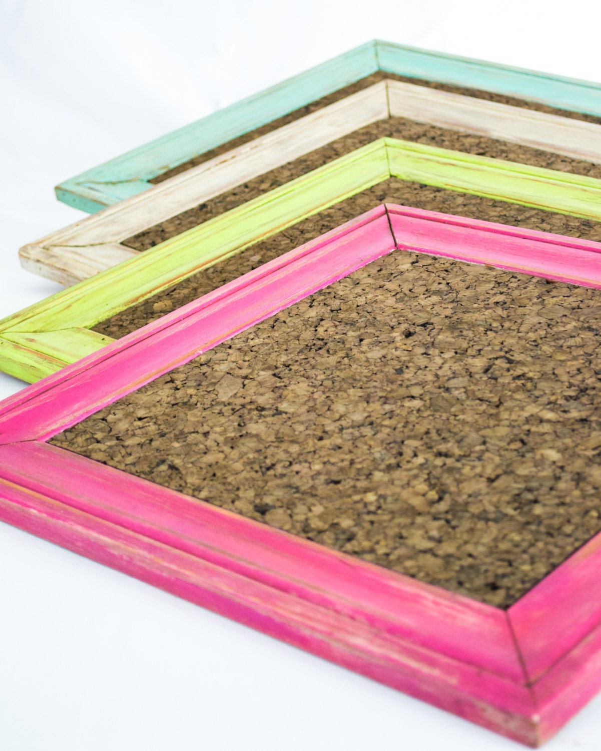 Distressed Pink Framed Cork Board 12x12 Rustic Memo Board Home | Etsy