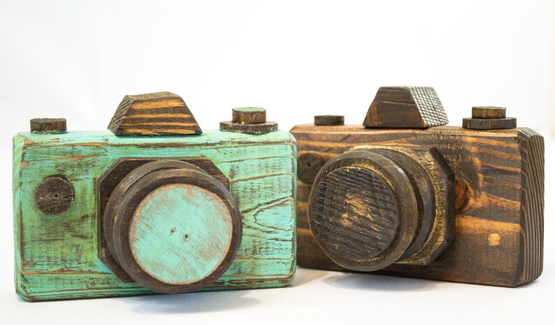 Vintage Camera Distressed Teal Wood Camera Rustic Home Decor - Etsy