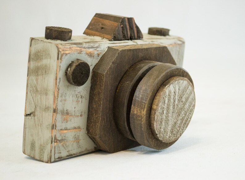 Vintage Camera Distressed Gray Wood Camera Rustic Home Decor | Etsy