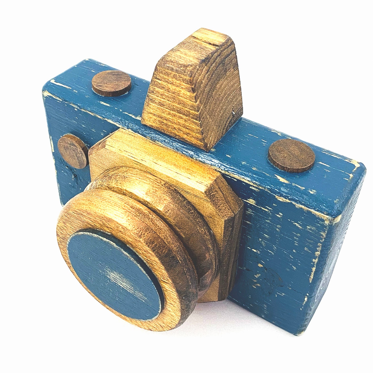 Two Toned Wooden Camera Home Decor Navy Blue - Etsy