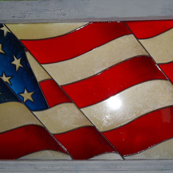 American Flag Stained Glass Pattern - Etsy